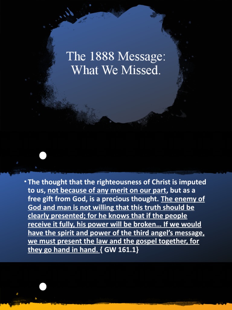 The 1888 Message: What We Missed | PDF | Ten Commandments | Jesus