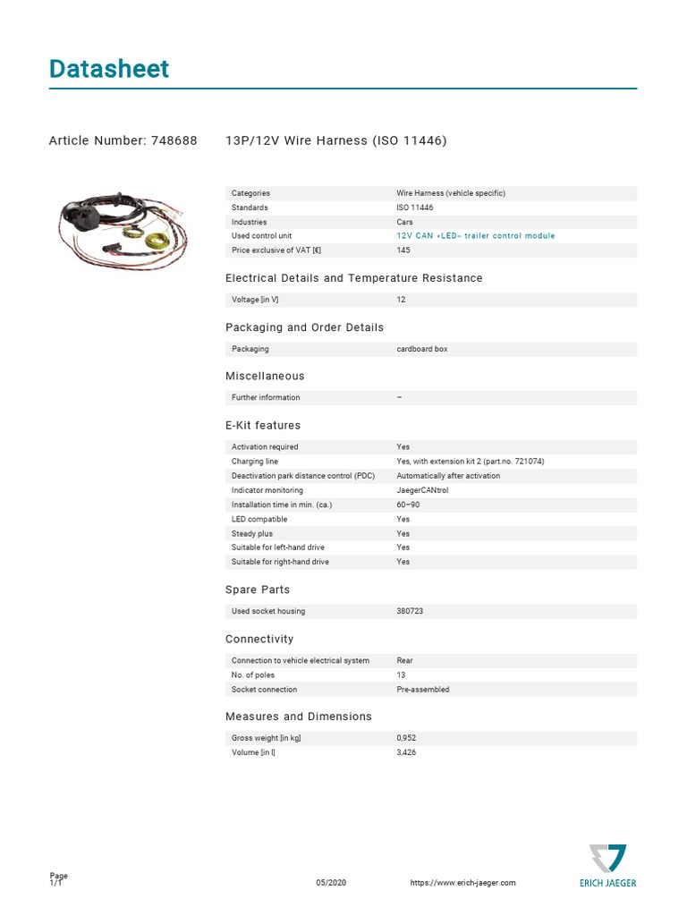 ISO 11446 13P Wire Harness 748688 | PDF | Technology & Engineering