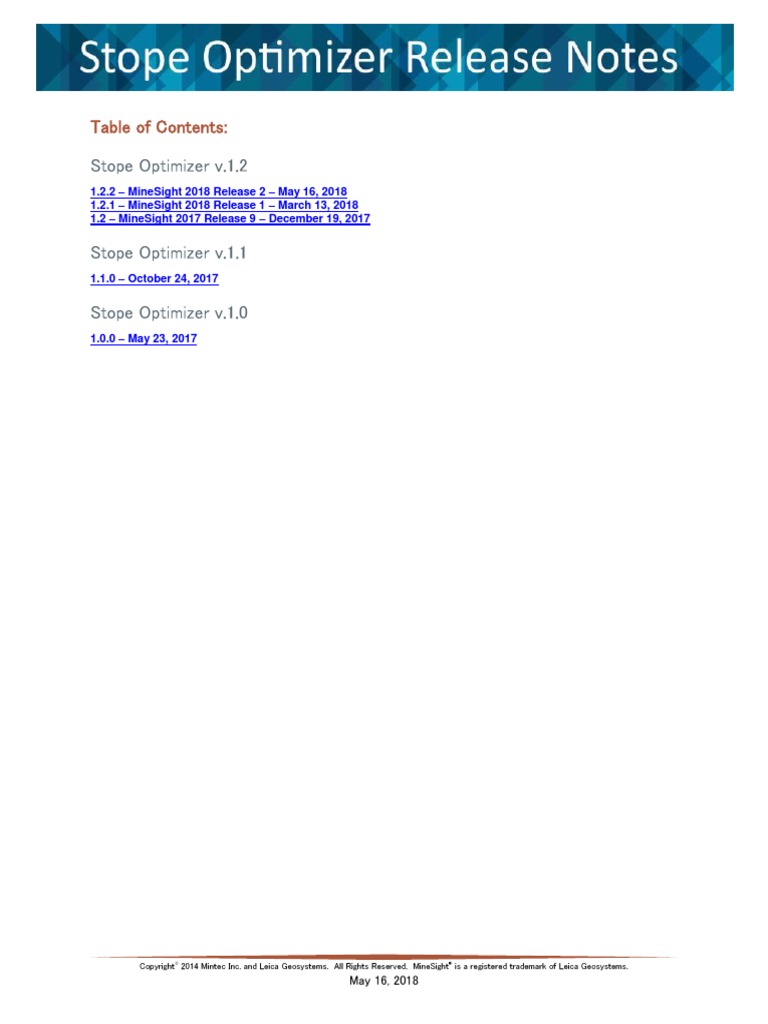 Stope Optimizer v.1.2: Table of Contents | PDF | Intellectual Works ...