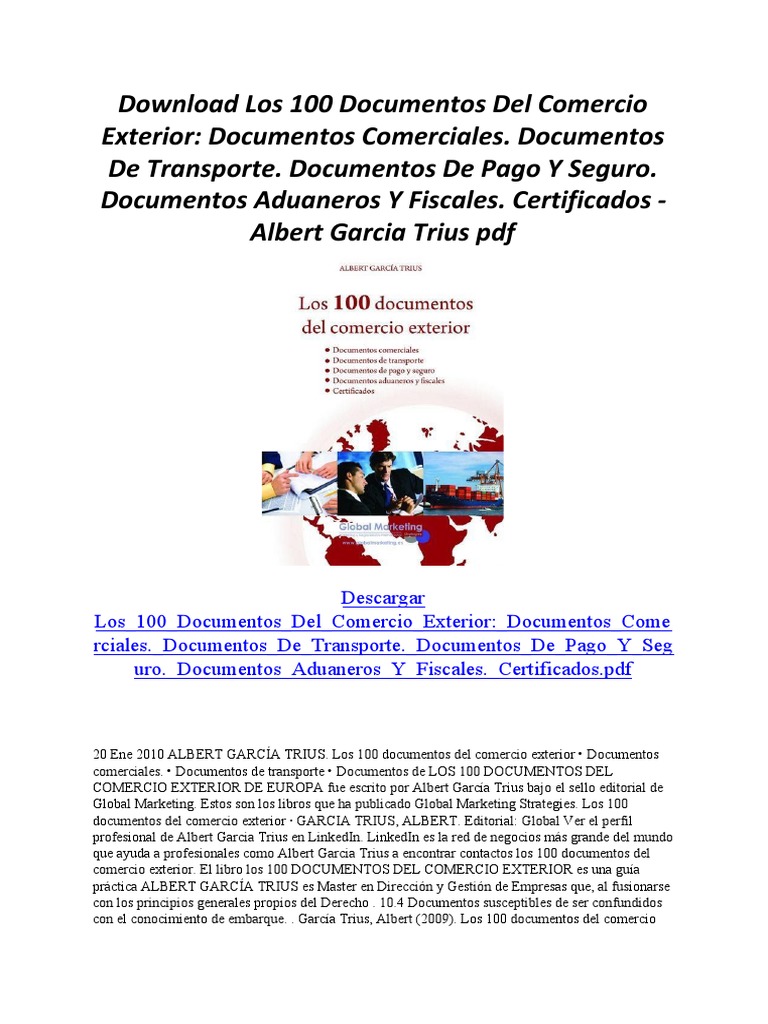 Los 100 Documentos Del Comercio Exterior Documentos Comerciales ...