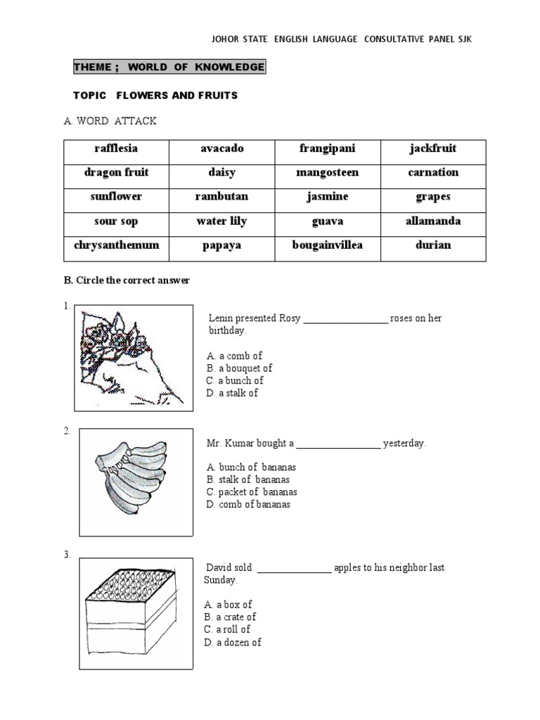 Flowers and Fruits | PDF | Fruit | Plants