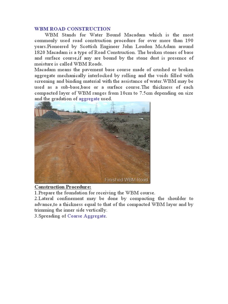 WBM Road Construction | PDF | Home & Garden
