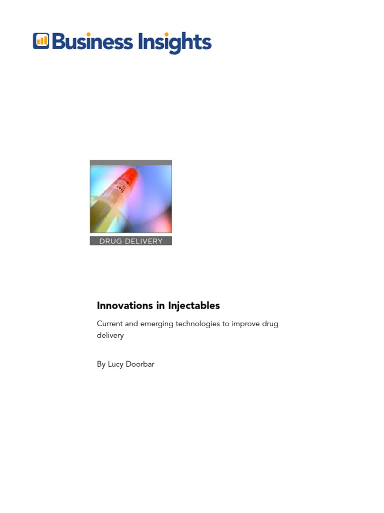 Inovations in Injectables | PDF | Injection (Medicine) | Biology