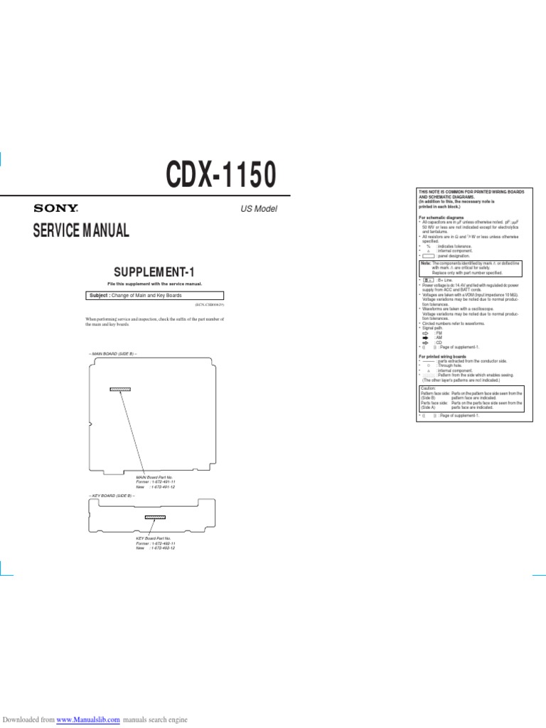 Service Manual: Supplement-1 | PDF