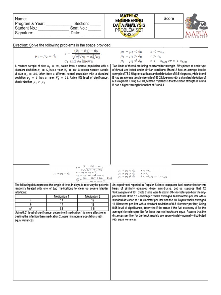 Name: - Program & Year: - Section: - Student No.: - Seat No ...