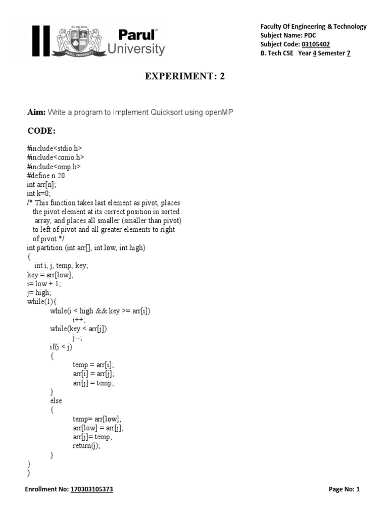 Experiment: 2: Aim: Code | PDF | Algorithms And Data Structures | Software Development