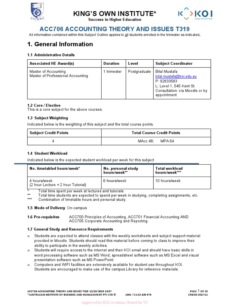 Instructions-ACC706 ACCOUNTING THEORY AND ISSUES | PDF | Educational ...