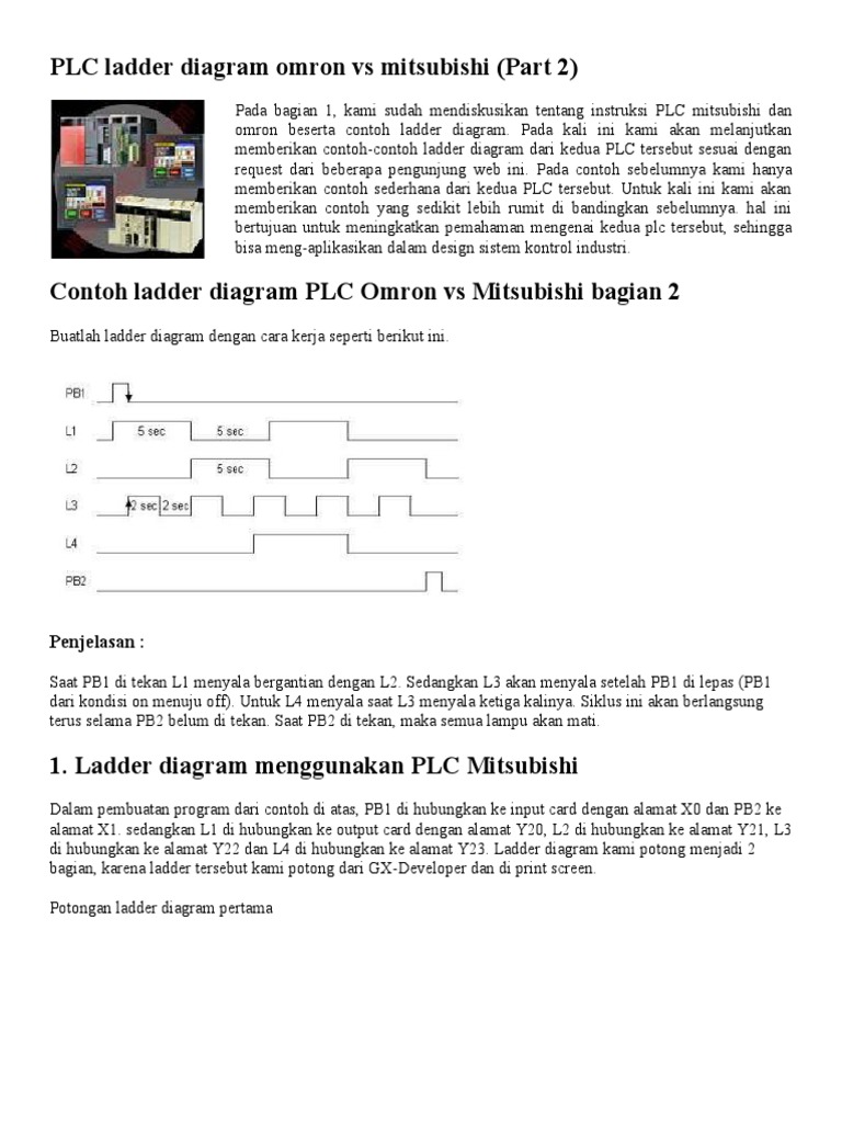 PLC Ladder Diagram Omron Vs Mitsubishi | PDF | Komputer