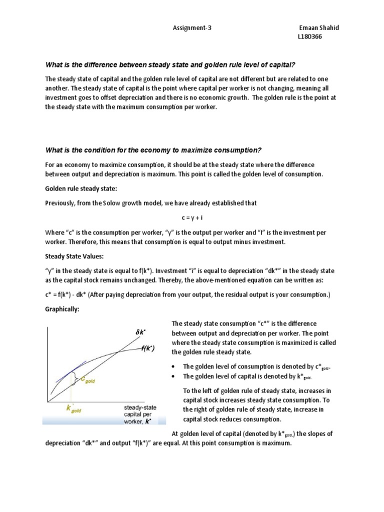 What Is The Difference Between Steady State and Golden Rule Level of ...