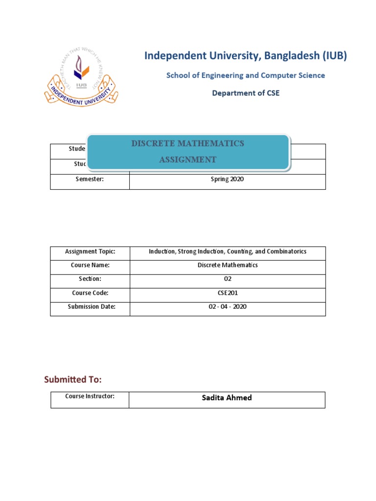 Independent University, Bangladesh (IUB) : Discrete Mathematics ...