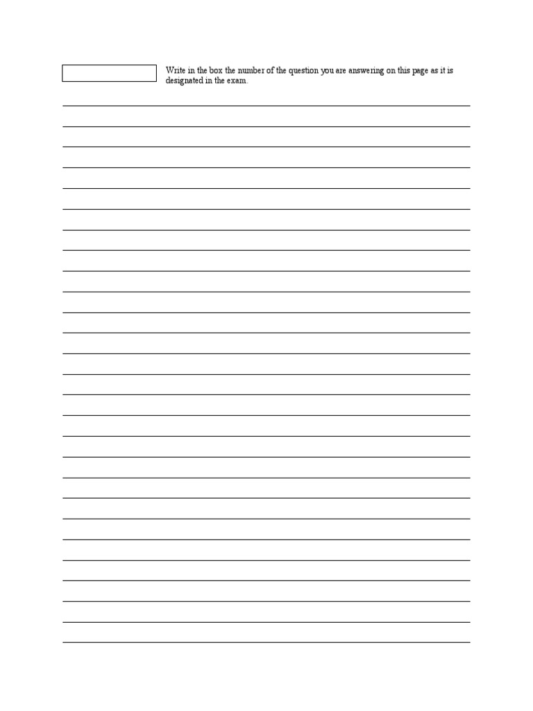Write in The Box The Number of The Question You Are Answering On This ...