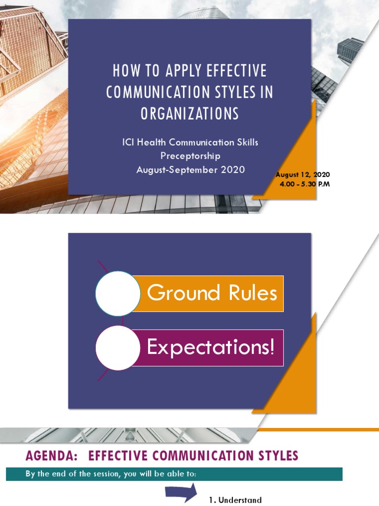 Effective Communication Styles - ICI August 2020 | PDF | Semiotics ...