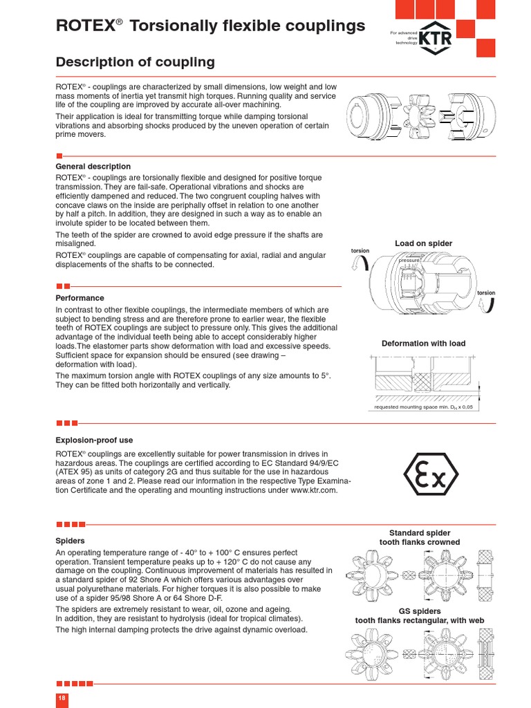 Rotex: Torsionally Flexible Couplings | PDF | Machines | Classical ...