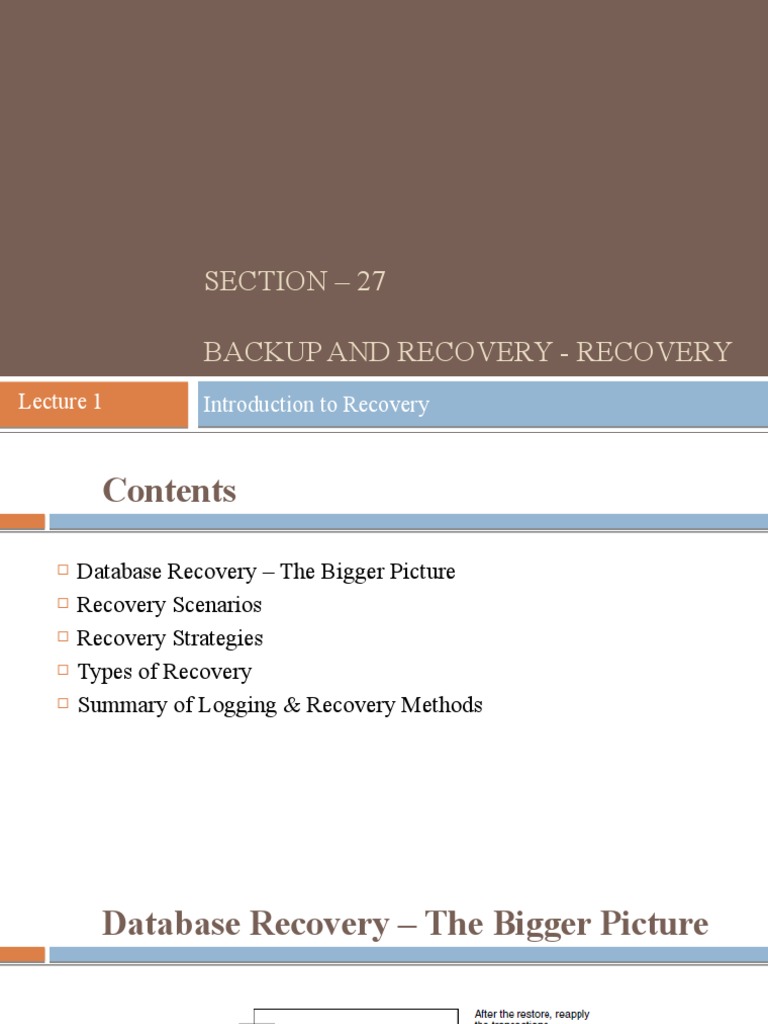 Database Backup and Recovery Strategies | PDF