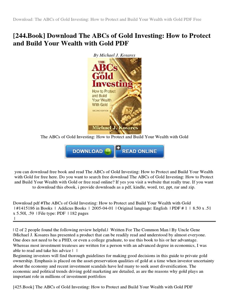 (244.book) Download The Abcs of Gold Investing: How To Protect and ...