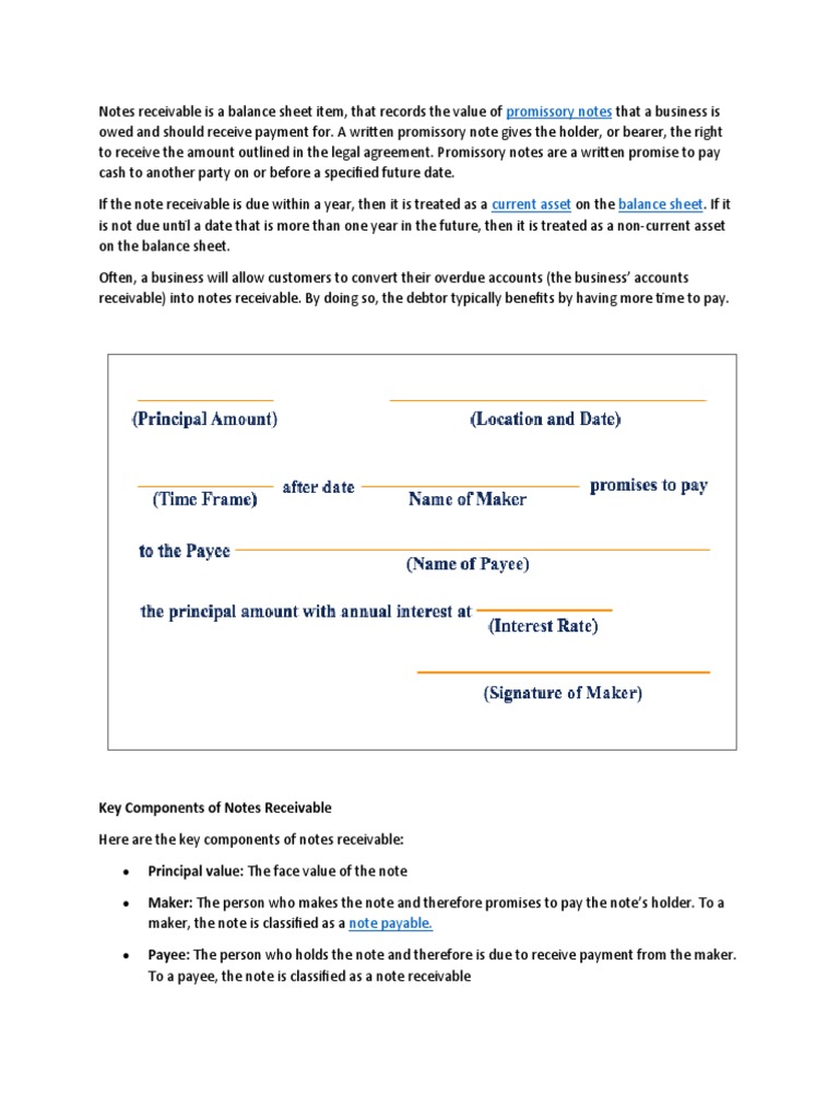 Notes Receivable | PDF | Promissory Note | Balance Sheet