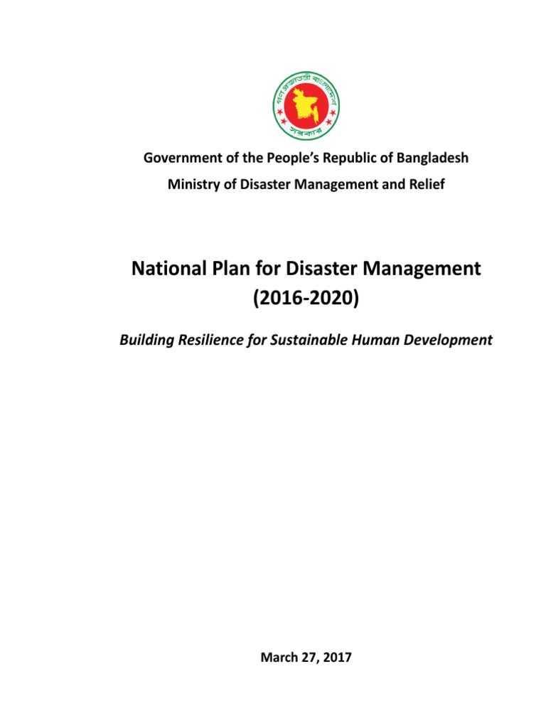 Bangladesh National Plan For Disaster Management (2016-2020) | PDF ...