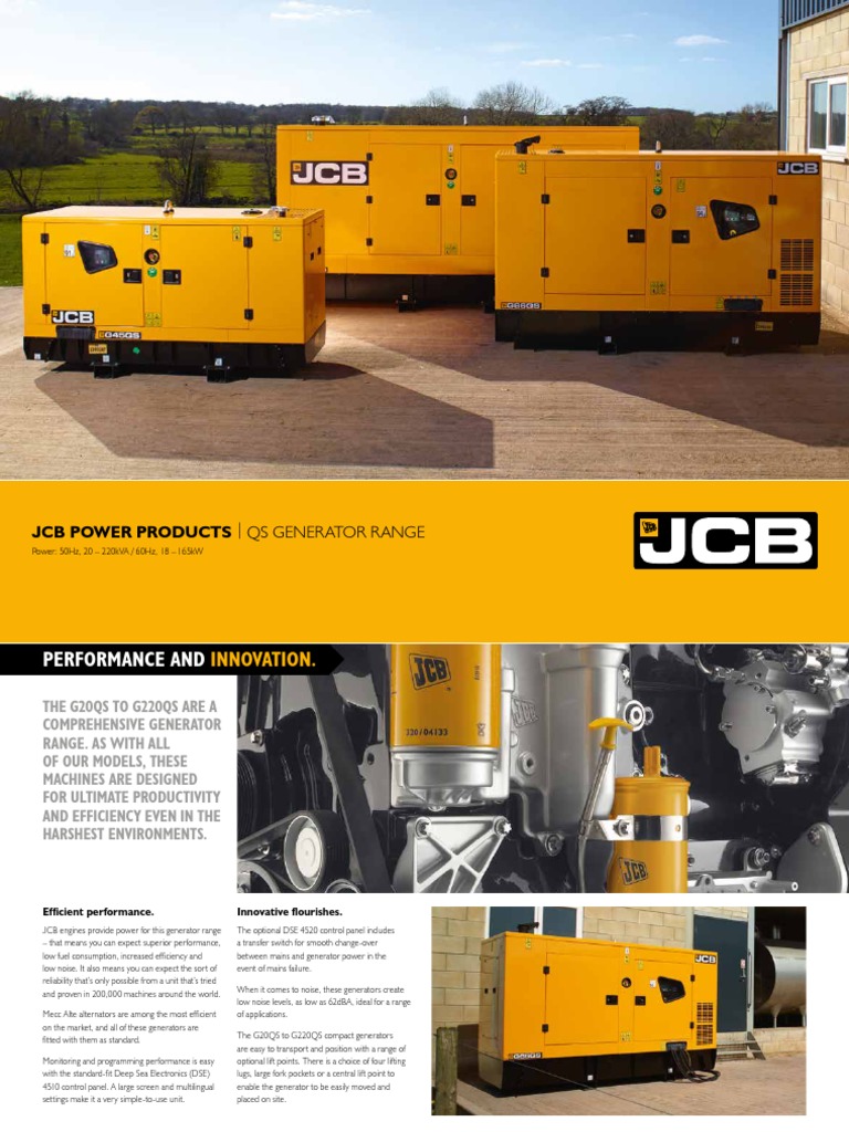 Qs Generator Range: JCB Power Products | PDF | Manufactured Goods