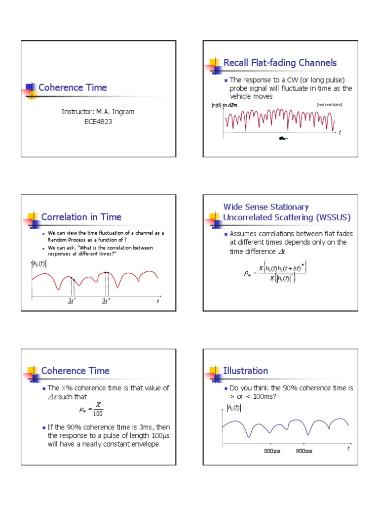 Coherence Time | PDF | Signal Processing | Telecommunications Engineering