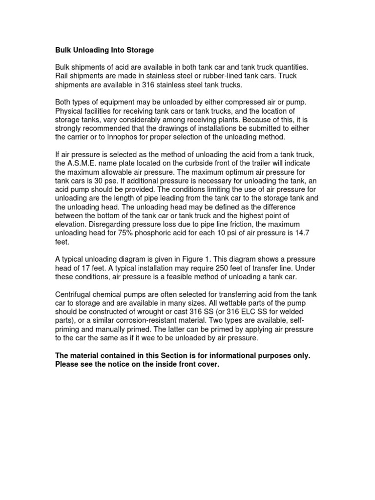 Bulk Acid Unloading Guide | PDF