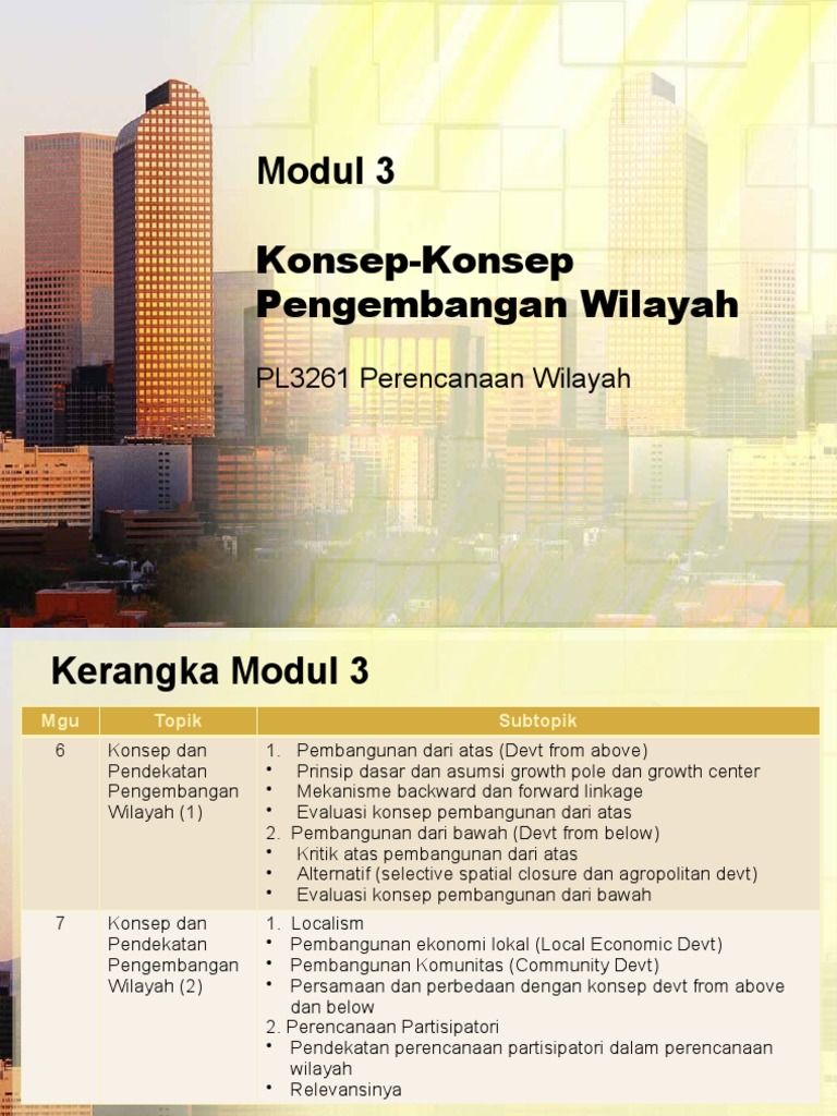 MODUL 3-Konsep Pengembangan Wilayah | PDF