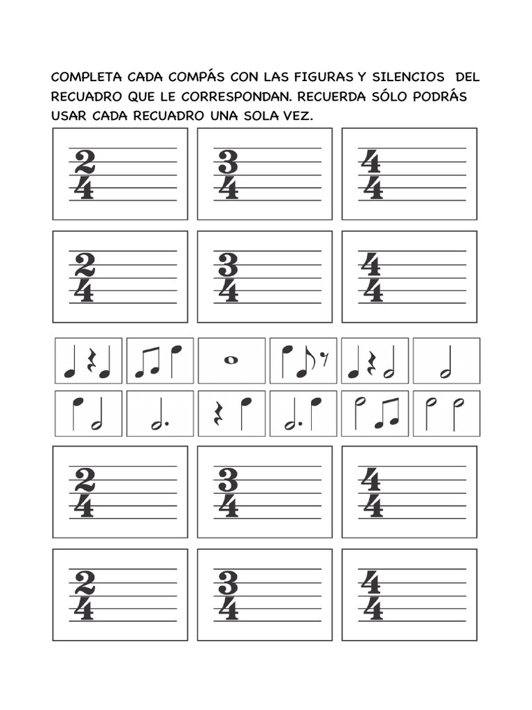 Ejercicios Teoria Musical Compases | PDF