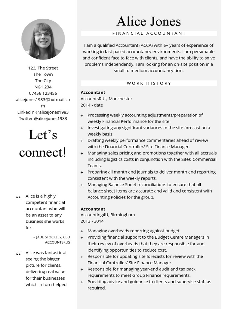 Alice Jones: Accountant | PDF | Accountant | Accounting