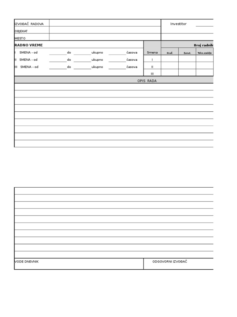 Gradjevinski Dnevnik | PDF