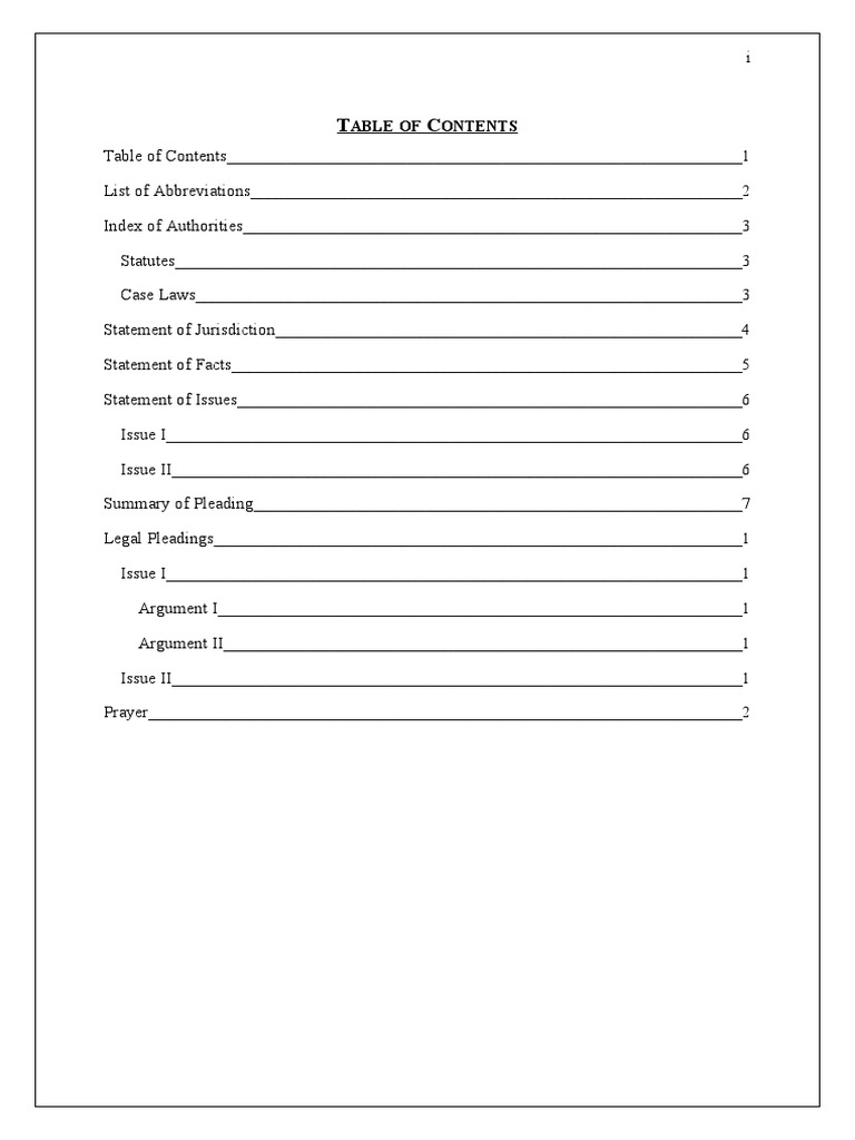 Moot Template | PDF | Case Citation | Courts