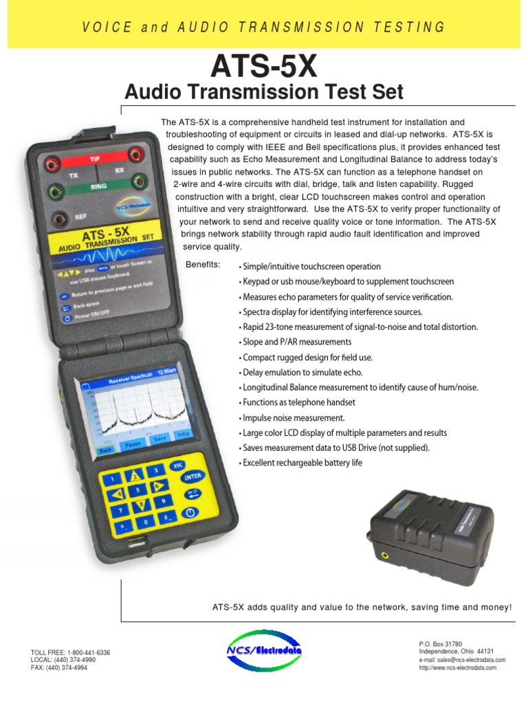 Ats-5x Audio Test Set - Specification | PDF | Decibel | Telephone