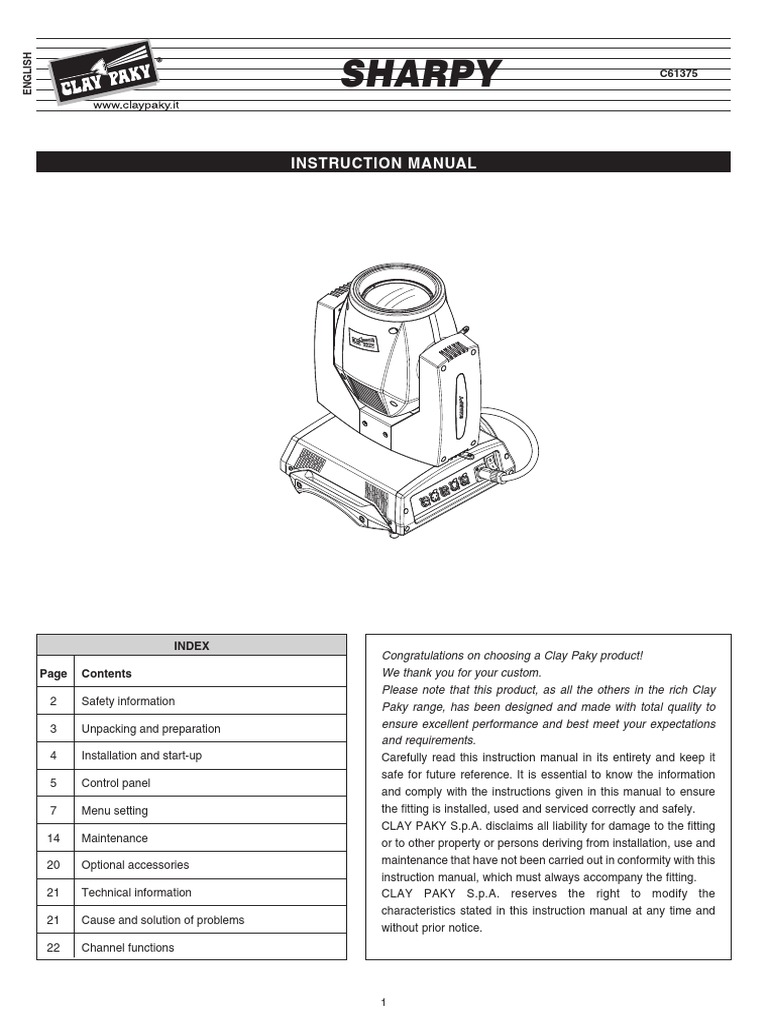 Sharpy Manual Rev.0 (06.11) en | PDF | Electrical Connector | Equipment