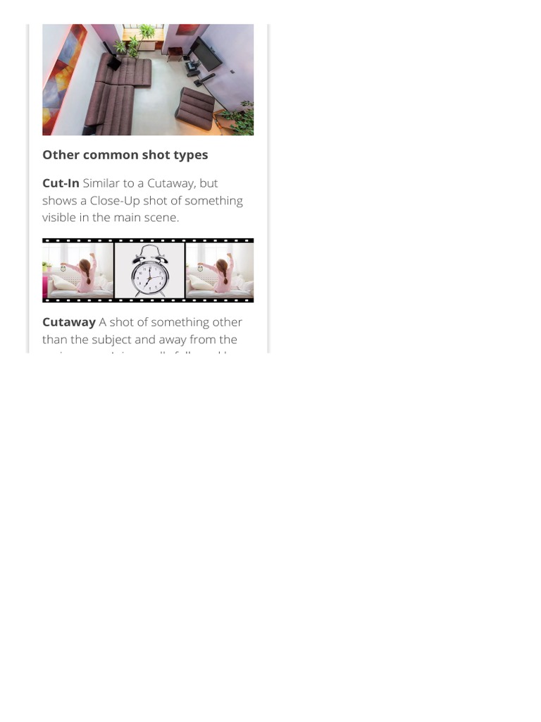 Filmmaking 101 - Camera Shot Types - B&H Explora | PDF
