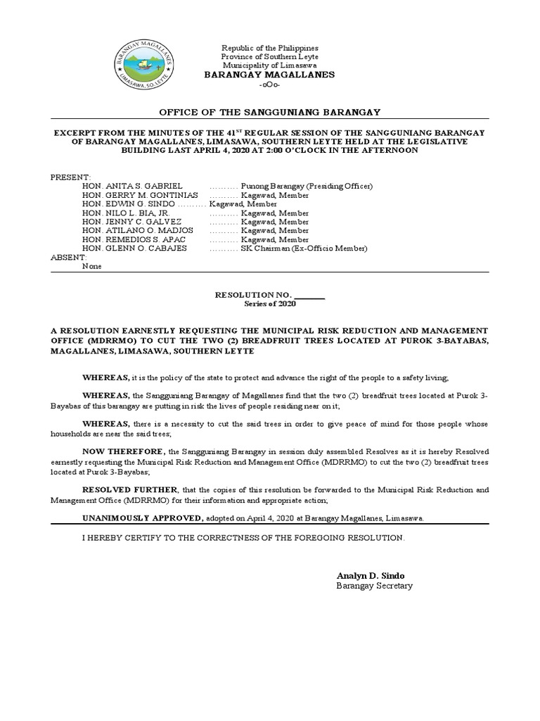 Resolution Cutting of Trees | PDF | Philippines | Government