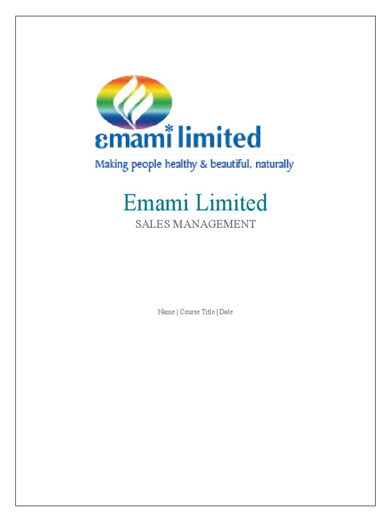 Emami Limited: Sales Management | PDF | Sales | Retail
