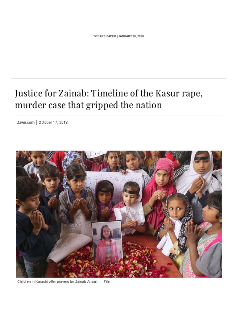 Justice For Zainab - Timeline of The Kasur Rape, Murder Case That ...