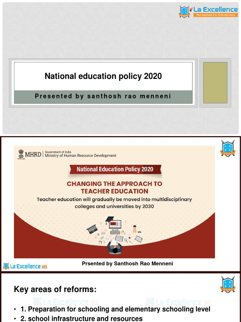 National Education Policy 2020: Presented by Santhoshraomenneni | PDF | Curriculum | Behavior ...