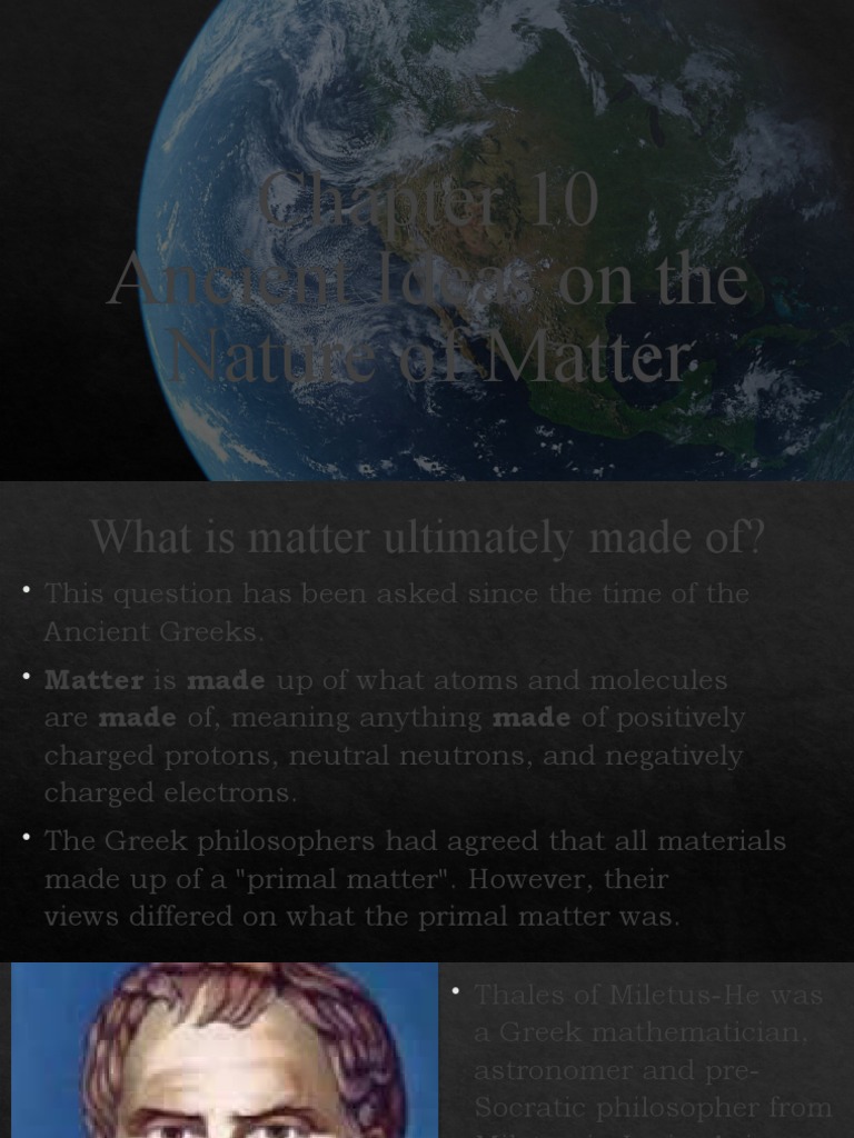 Ancient Ideas On The Nature of Matter | PDF | Matter | Ancient Greek ...