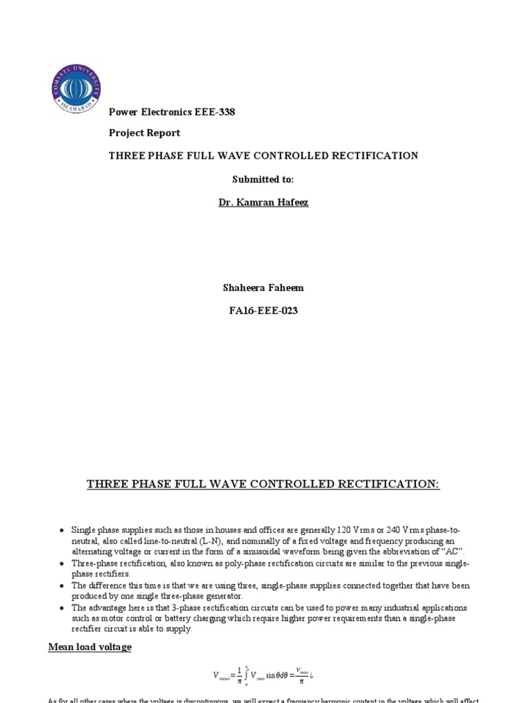 Power Electronics Project | PDF | Rectifier | Power Electronics