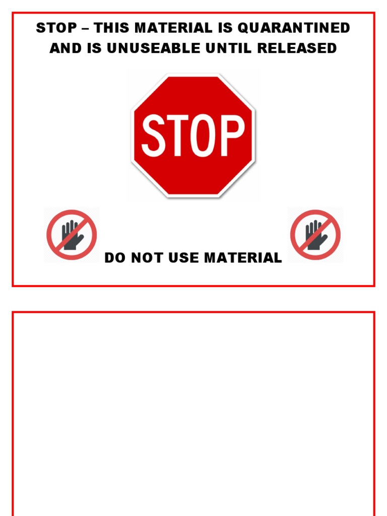 Quarantined Material Sign Rev2 | PDF