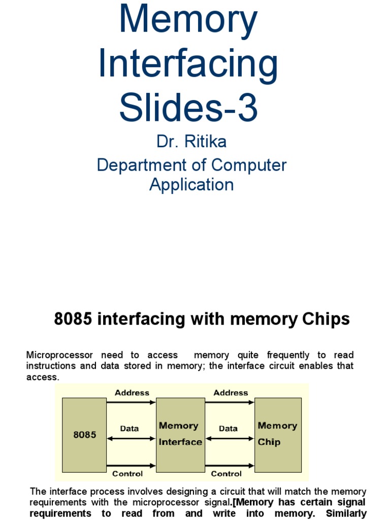 Memory Interfacing PDF | PDF | Computer Memory | Input/Output Memory Interfacing PDF | PDF | Computer Memory | Input/Output