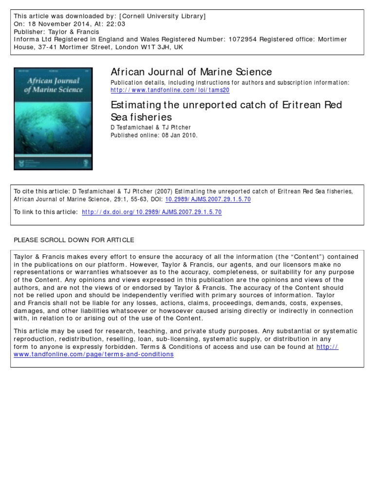 African Journal of Marine Science | PDF | Trawling | Fishery