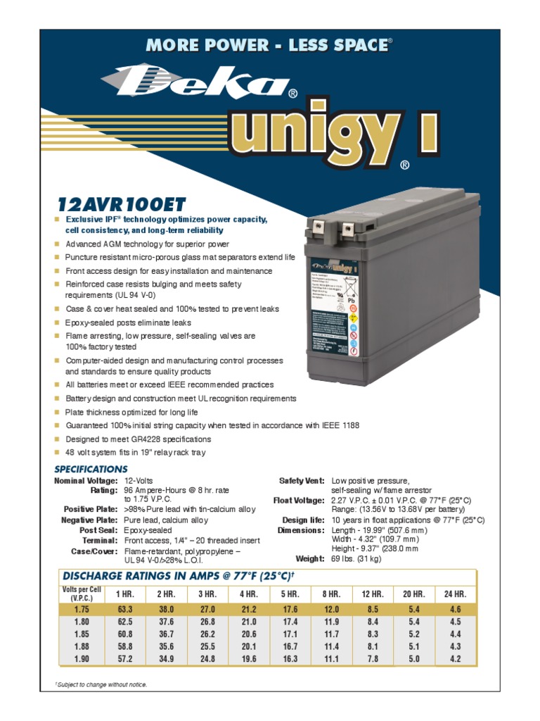 12AVR100ET: More Power - Less Space | PDF | Manufactured Goods | Equipment