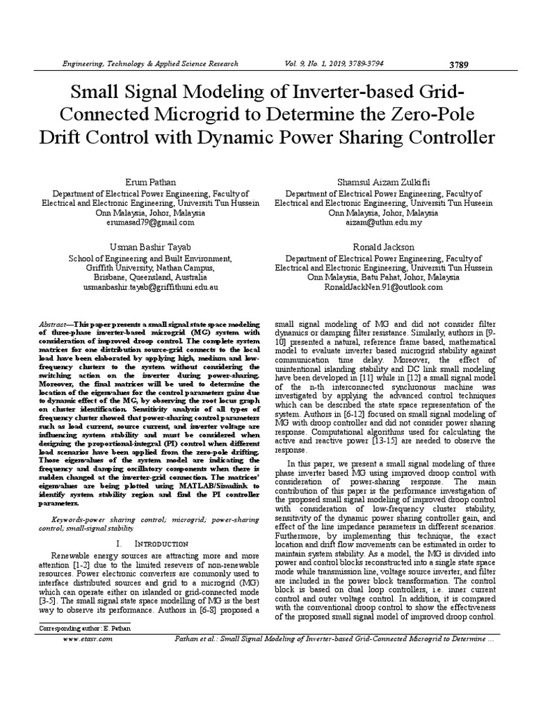 Small Signal Modeling Of Inverter Based Grid Connected Microgrid To