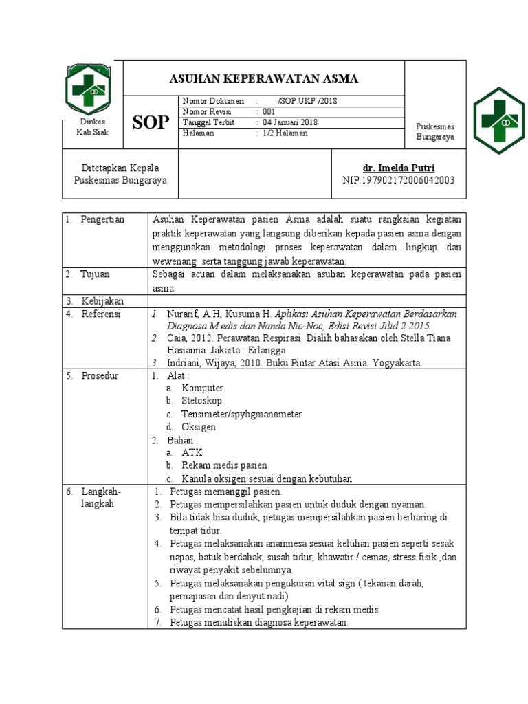 SOP Askep Asma | PDF