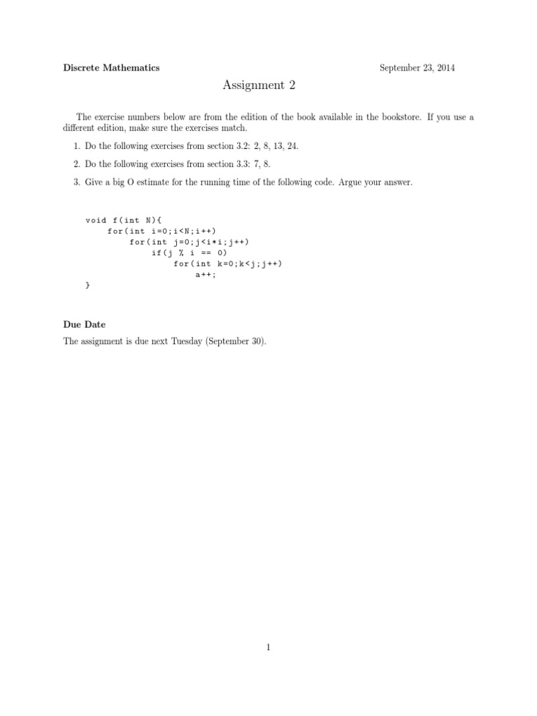 Key Insights into Discrete Mathematics Exercises and Big O Runtime Analysis | PDF