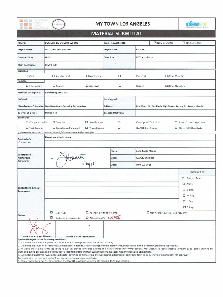 Mechanical and Chemical Test Results for Reinforcing Bars from Steel ...