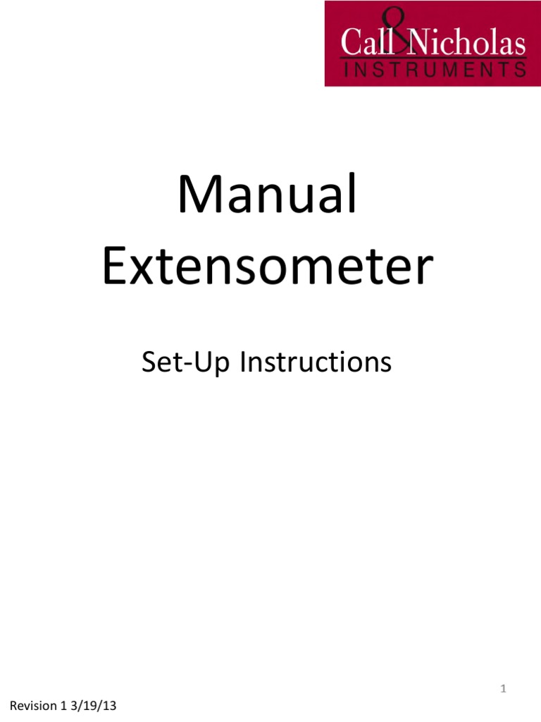Manual Extensometer: Set-Up Instructions | PDF | Anchor | Tools