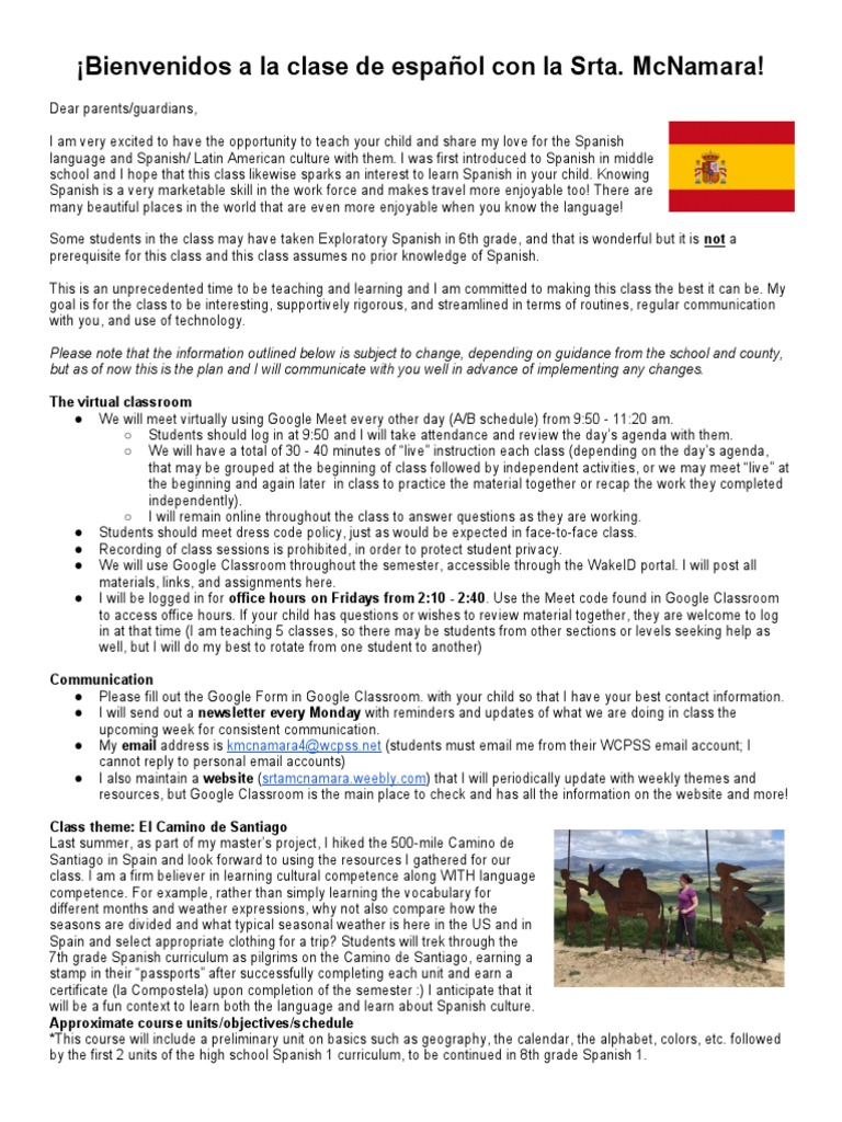 7th Grade Syllabus | PDF | Spanish Language | Curriculum