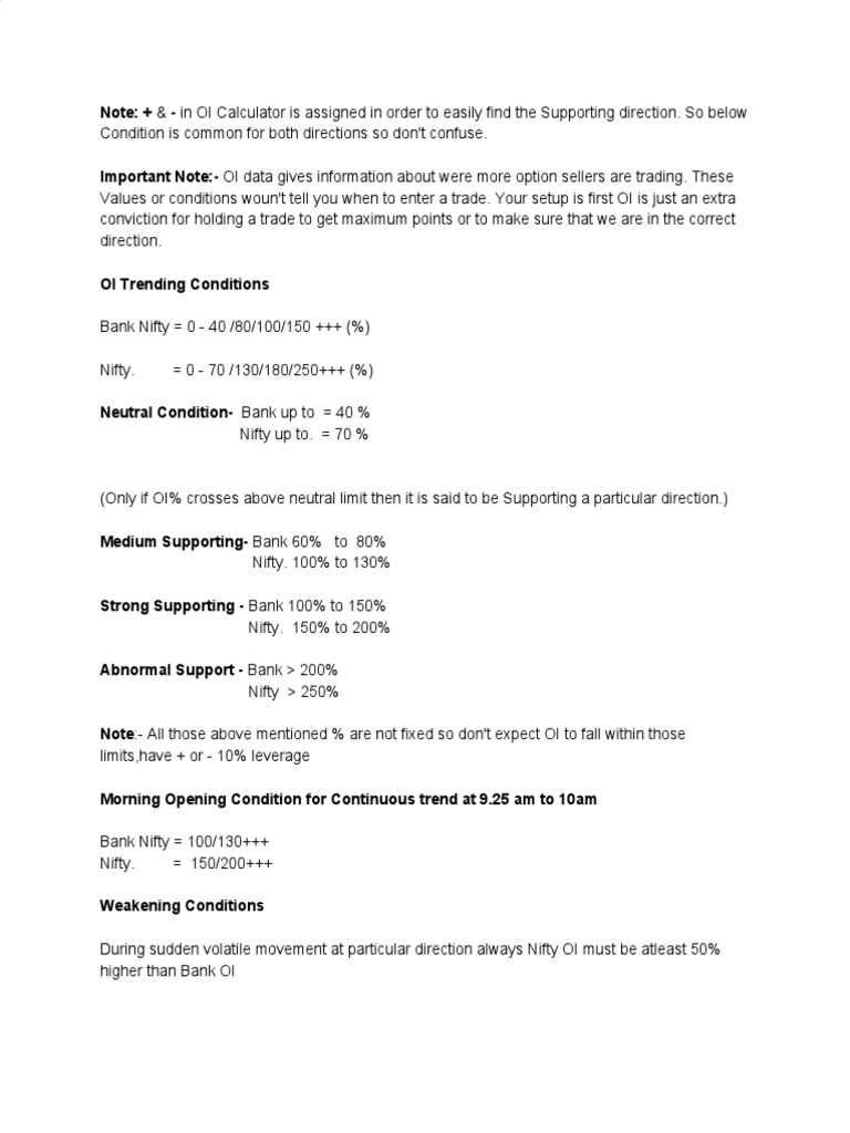 OI Calculator Conditions | PDF | Finance & Money Management | Law