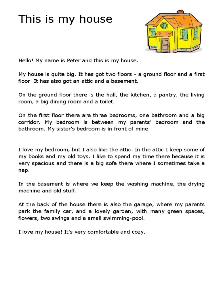 COMPREHENSION the house TEXT